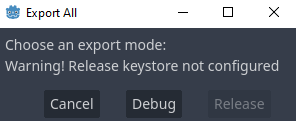 Android release export warning message when keystore is not configured by sodersten-carl · Pull ...
