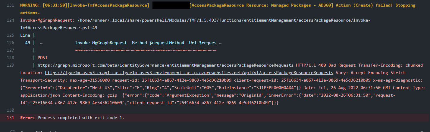 Invoke-TmfAccessPackageResource errors when adding an App Resource · Issue #14 · ATVWGS/tenant ...