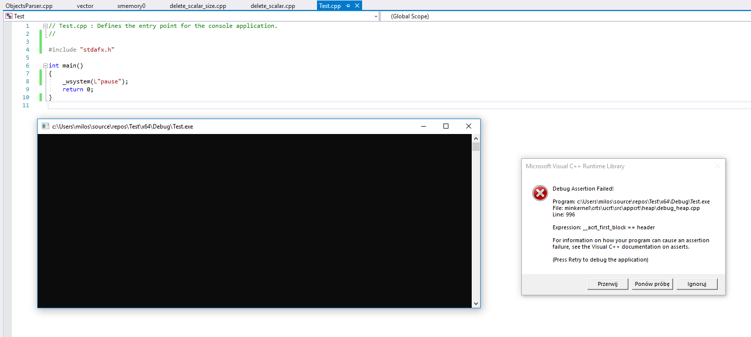 [C++] Debug assertion failed - ANTLR v4 · Issue #2342 · antlr/antlr4 ...