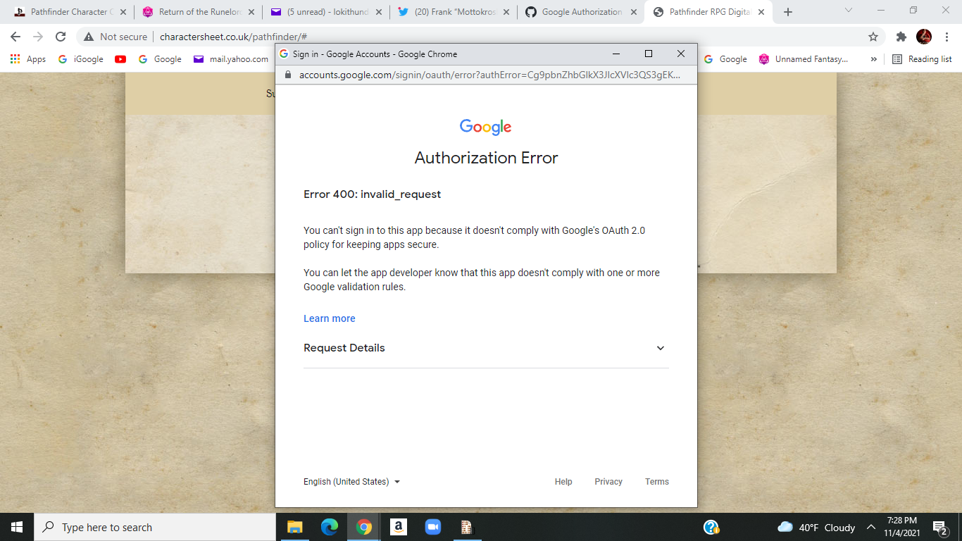 Google Authorization Error · Issue #94 · Mottokrosh/Sheet · GitHub