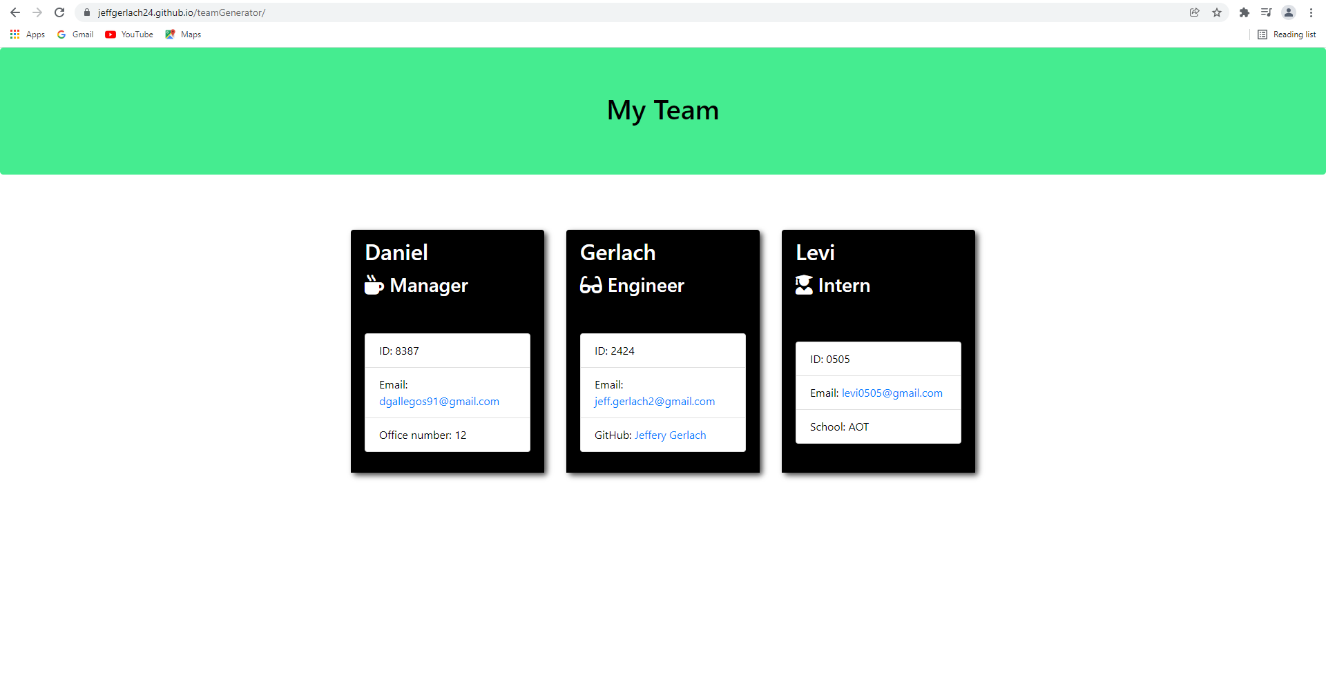 GitHub - JeffGerlach24/teamGenerator: A simple team profile generator ...