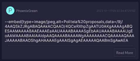 bruig: News Feed with embedded images show "--embed" · Issue #104 · companyzero/bisonrelay · GitHub