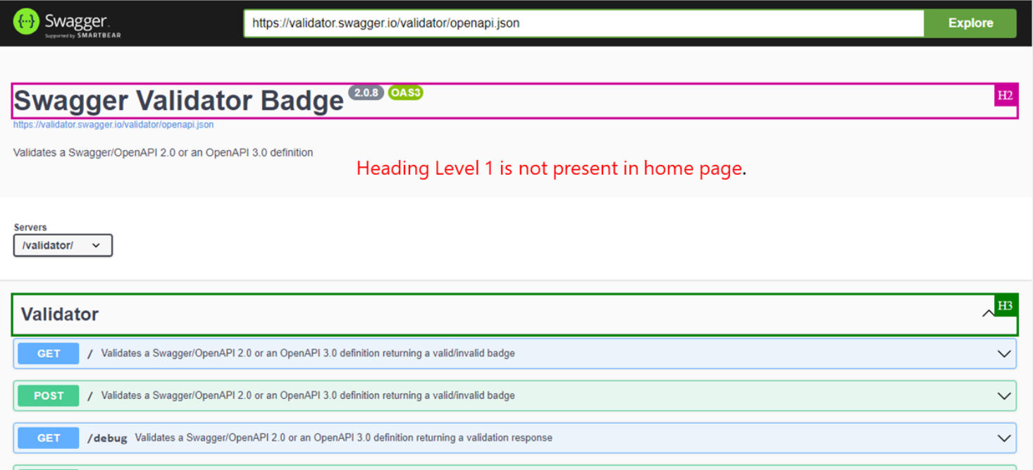 Heading Level 1 Is Not Present In Home Page · Issue 8150 · Swagger Apiswagger Ui · Github 