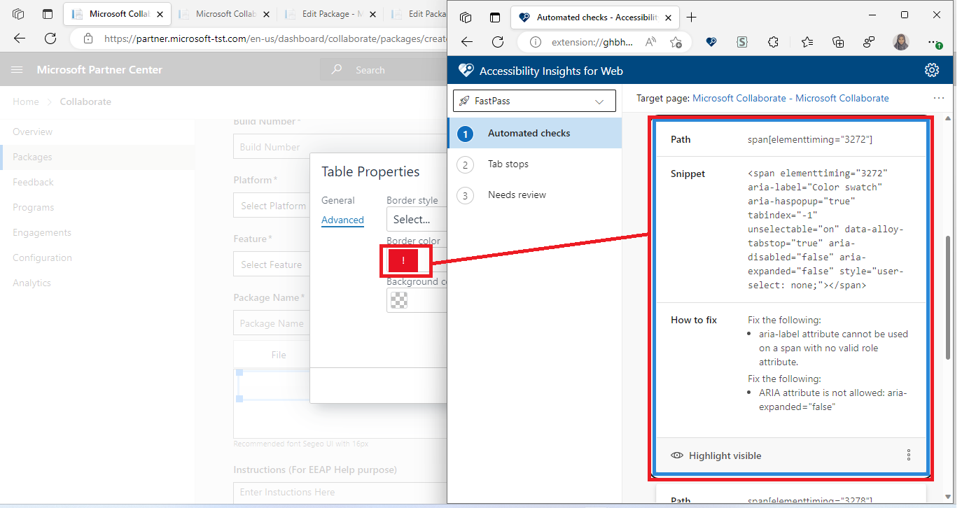 Ensures ARIA attributes are allowed for an element’s role. (For Border ...