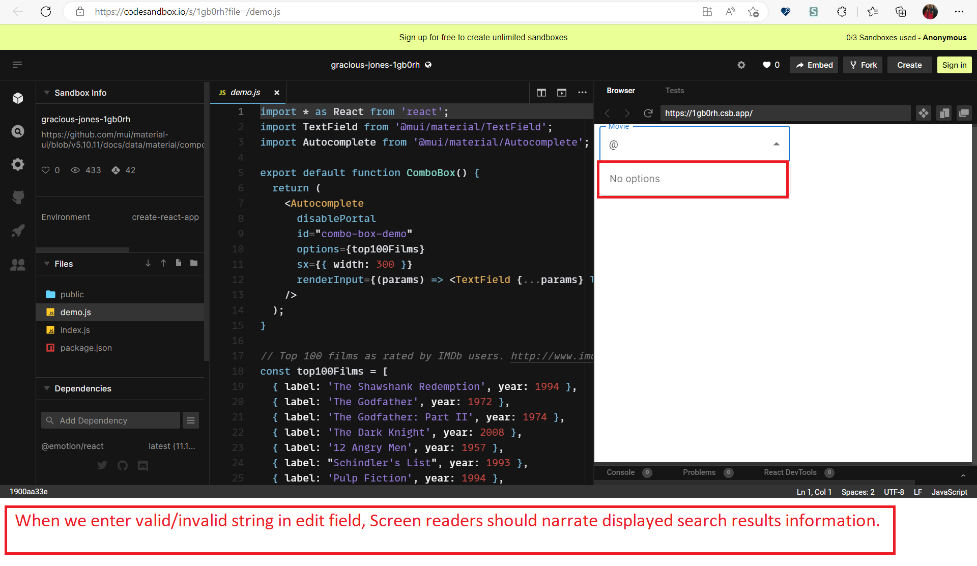 When We Enter Validinvalid String In Movie Edit Field Screen Readers Are Not Announcing