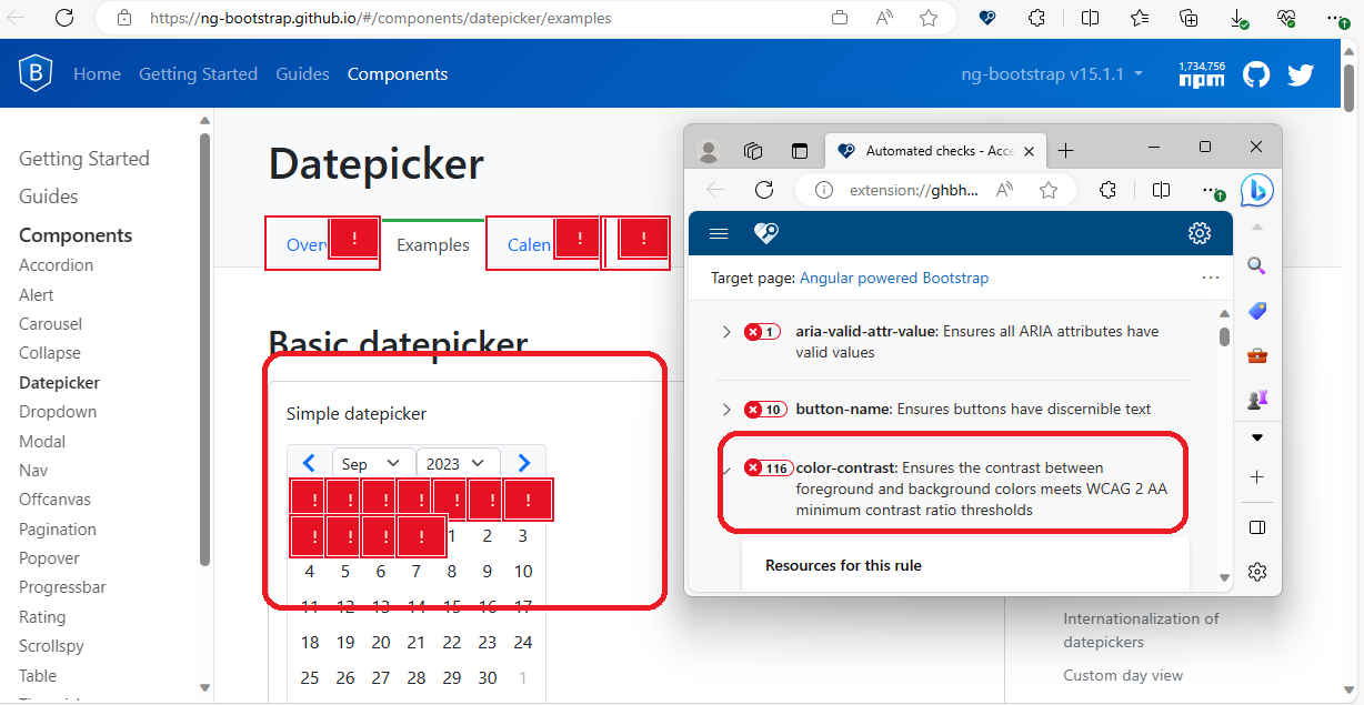 Ensures the contrast between foreground and background colors meets ...