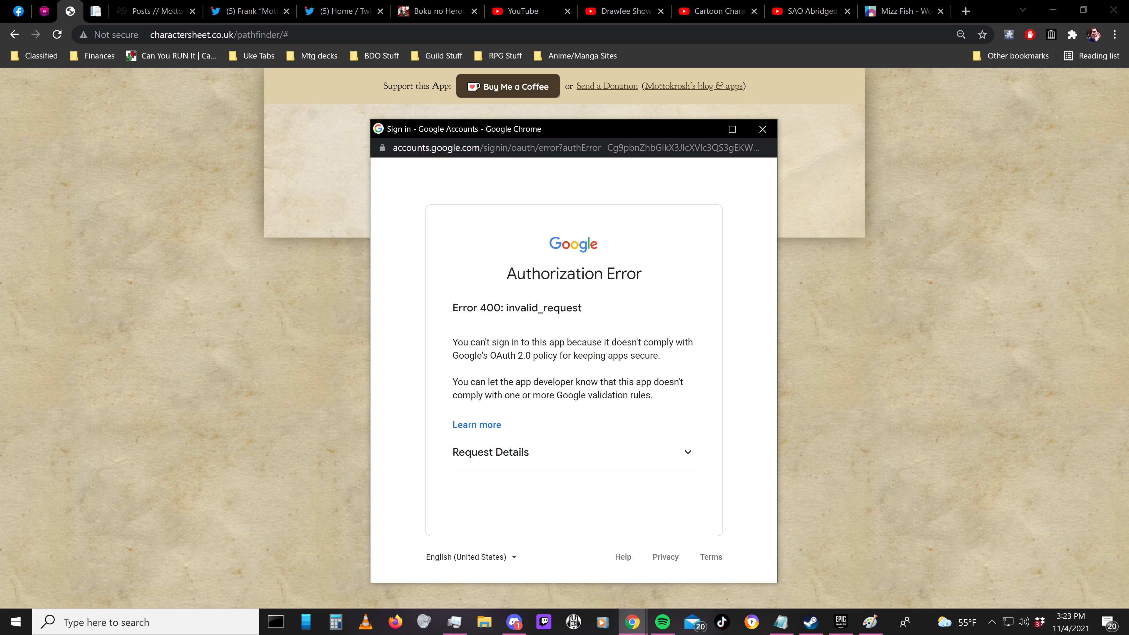 Google Authorization Error · Issue #94 · Mottokrosh/Sheet · GitHub
