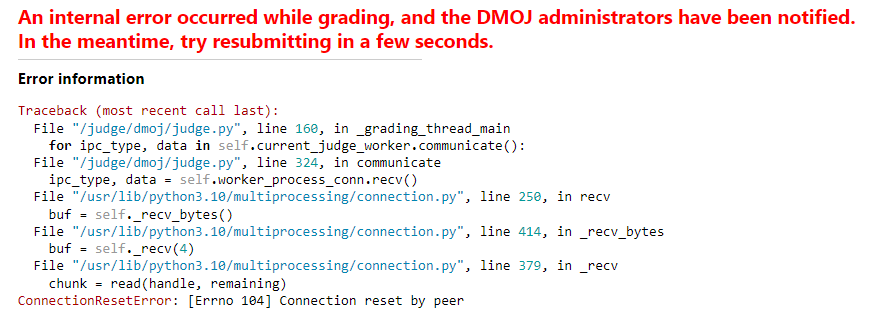 Internal Errors when Aborting a Submission Quickly · Issue #2103 · DMOJ/online-judge · GitHub