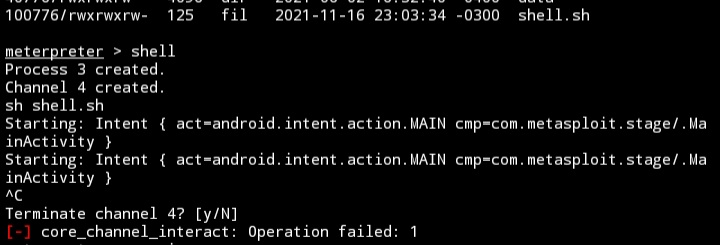 core_channel_interact: Operation failed: 1 · Issue #15881 · rapid7/metasploit-framework · GitHub