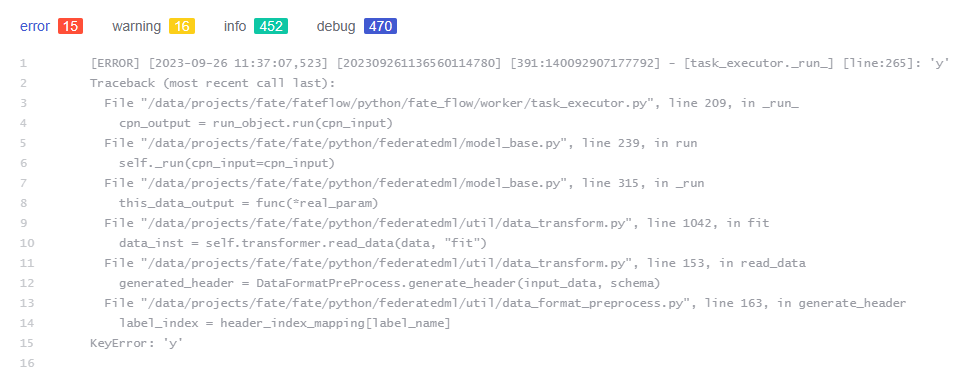 使用fate_standalone 测试线性归回时，data_transform组件报错 · Issue #5212 · FederatedAI/FATE · GitHub
