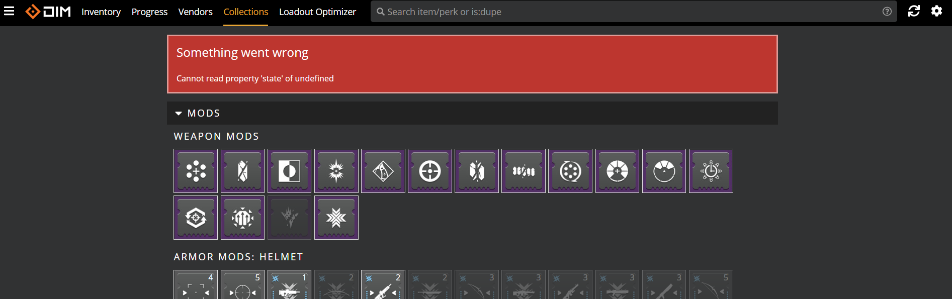Collections page displays an error instead of catalysts' progress · Issue #4650 ...