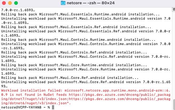 Fail To Install Maui With Error Workload Installation Failedntime