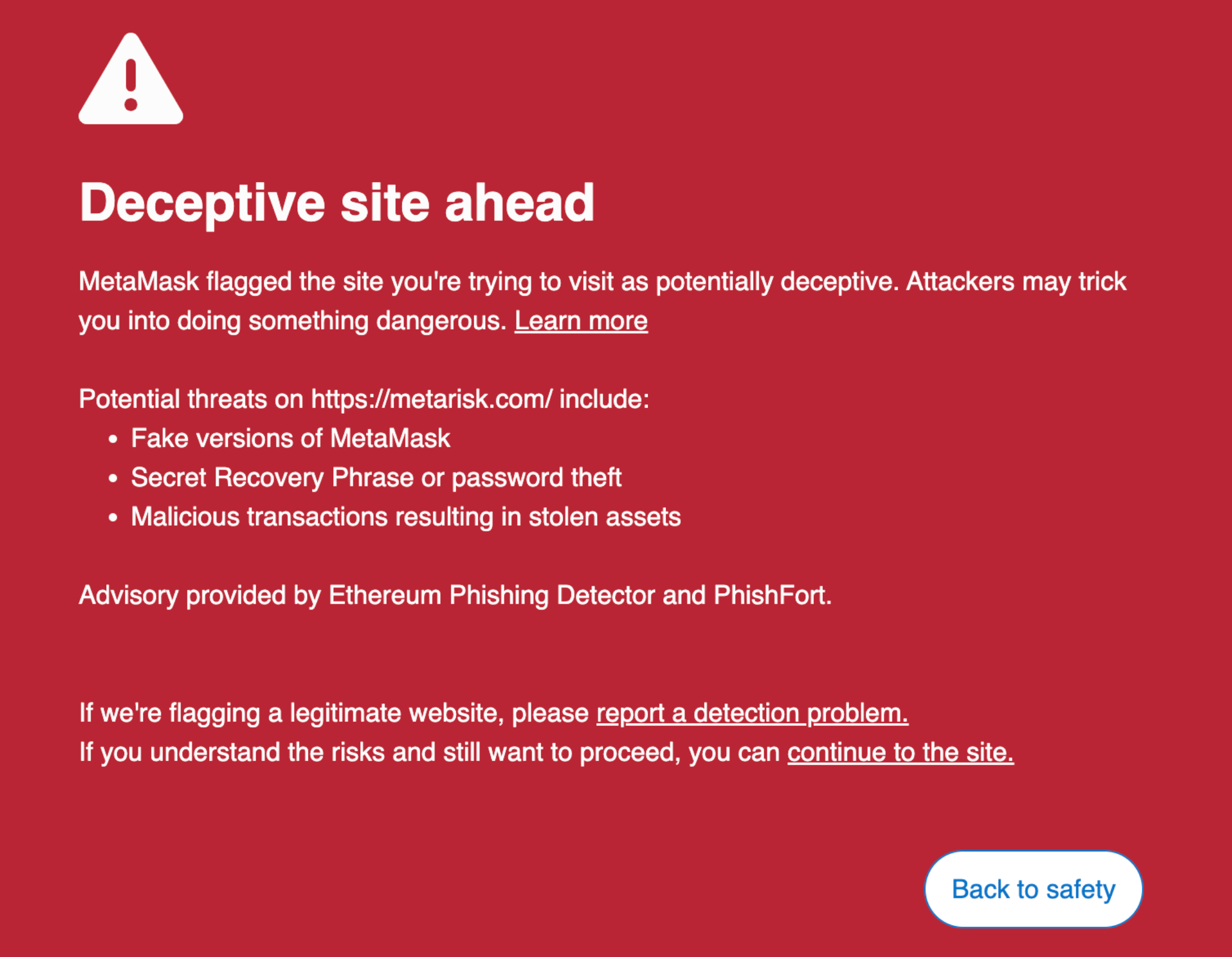 [Legitimate Site Blocked] www.metarisk.com · Issue #12106 · MetaMask/eth-phishing-detect · GitHub