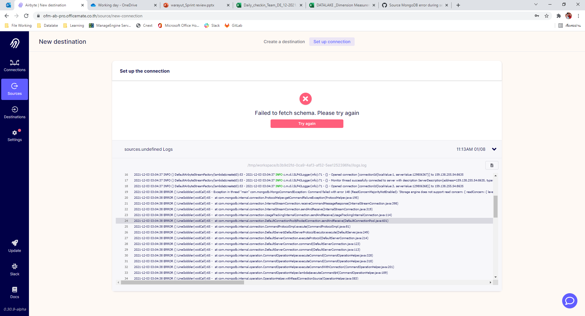 Source MongoDB error during setup the connection · Issue #7897 · airbytehq/airbyte · GitHub