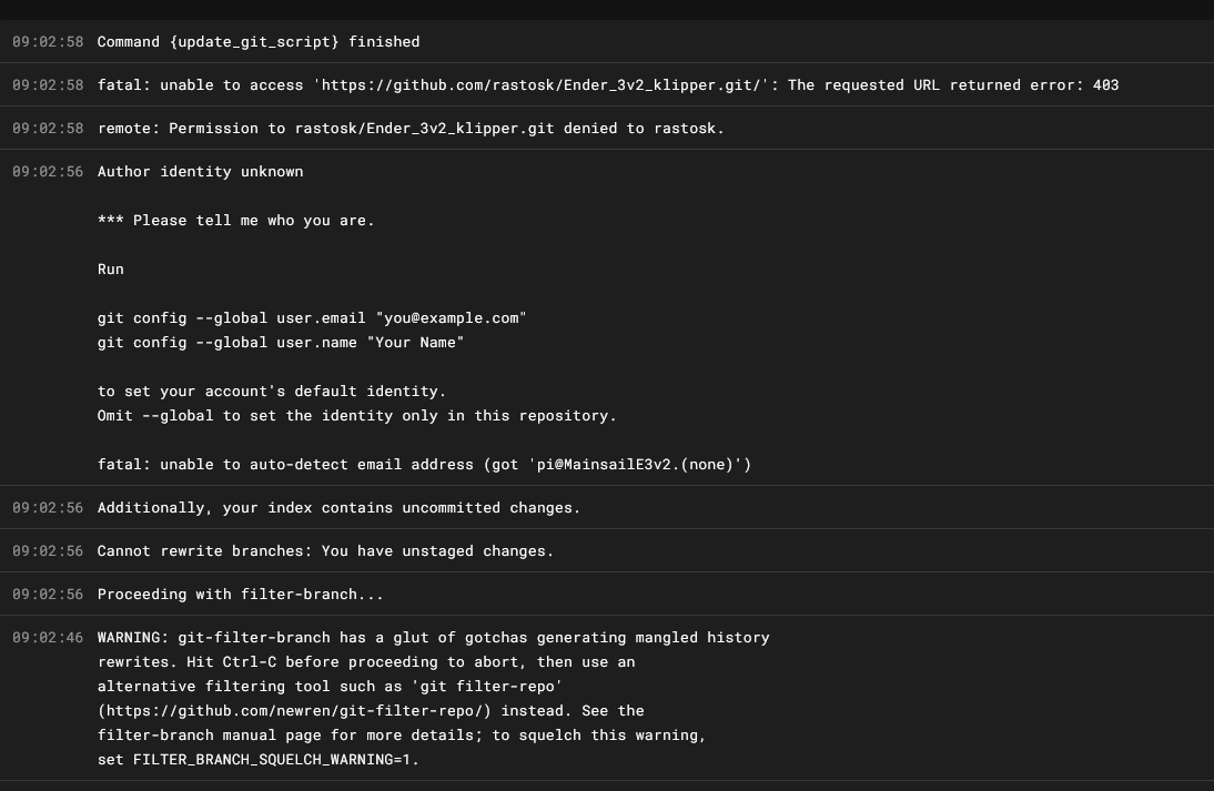 When creating github back have issues. · Issue #3 · minimal3dp/klipper · GitHub