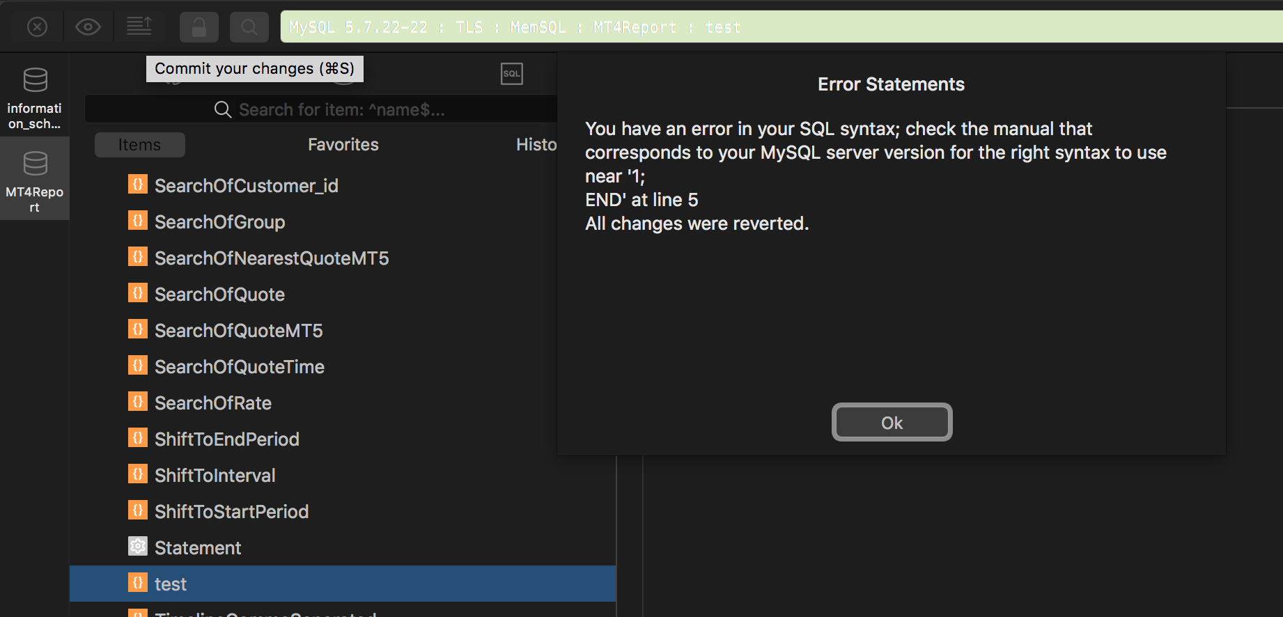 MySQL: Editing of the Procedure/Function forms an incorrect SQL Statement for DROP · Issue #475 ...