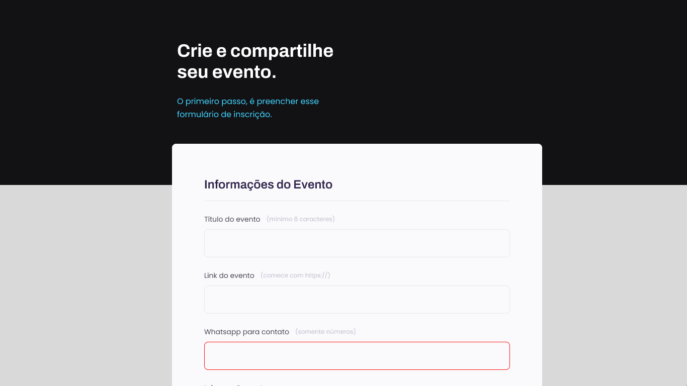 GitHub - Beatrizfernan/Formulario-criar-evento