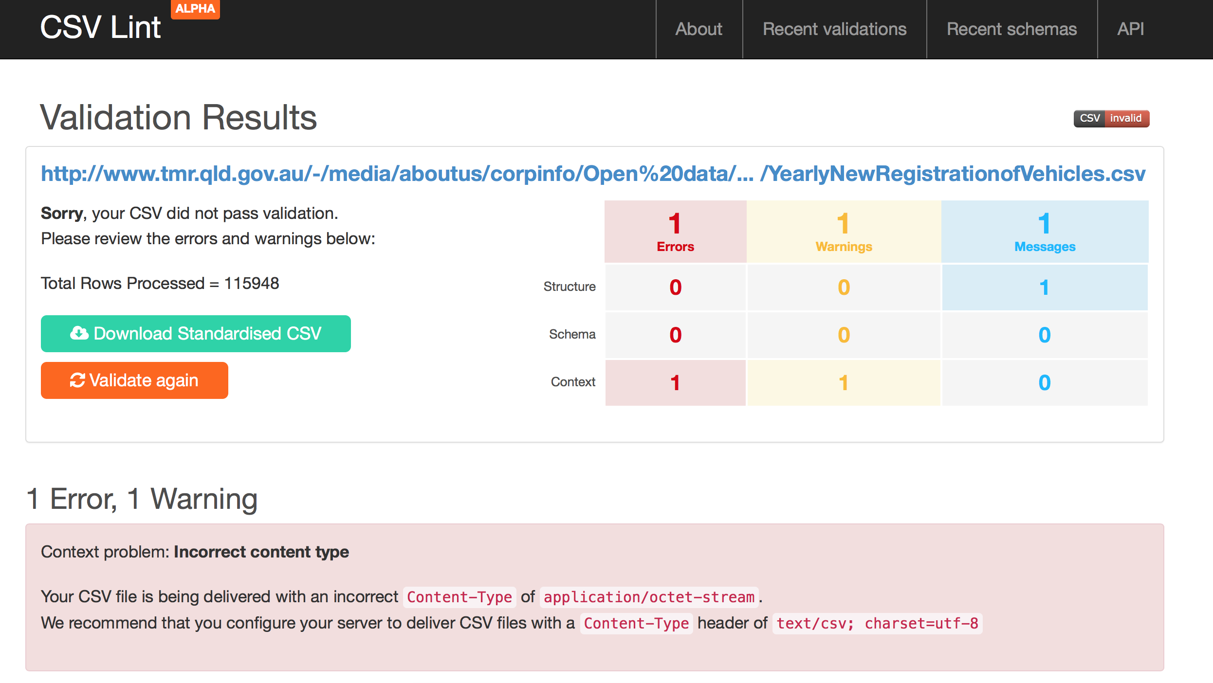 Unable to load valid (tbc) csv file · Issue #806 · qcif/data-curator · GitHub