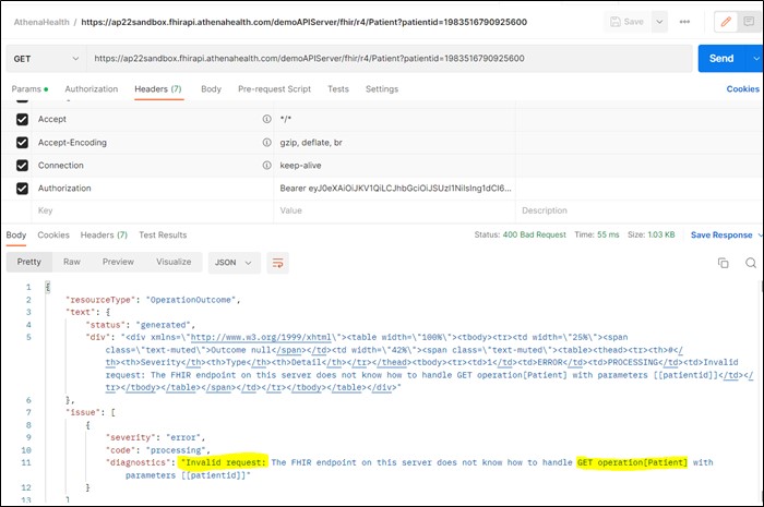 Error : The FHIR endpoint on this server does not know how to handle GET operation · Issue #254 ...