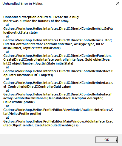 Add Interface: Unhandled error in Helios · Issue #485 · HeliosVirtualCockpit/Helios · GitHub