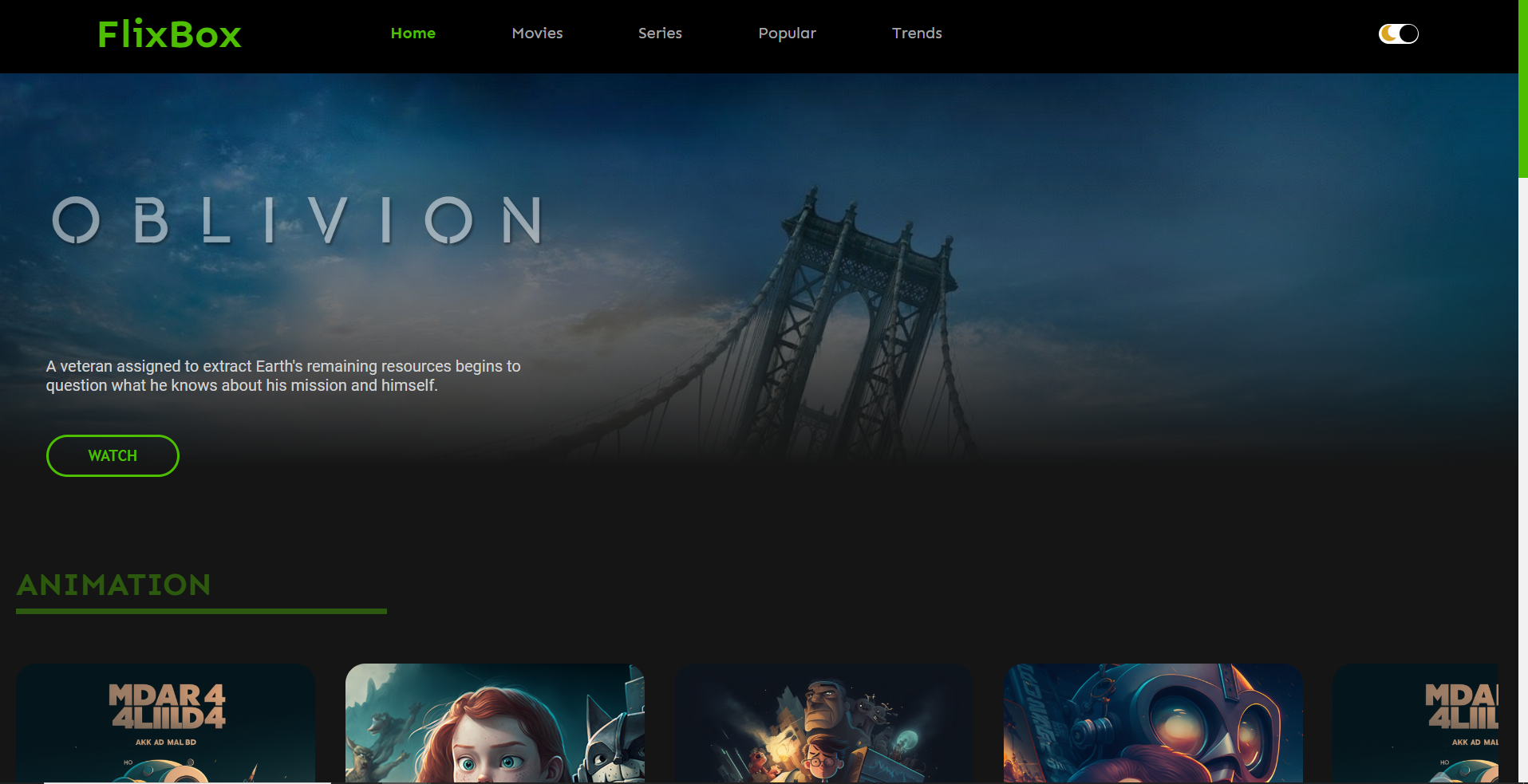 GitHub - vaveylaa/FlixBox-: A simple home screen design of a streaming ...