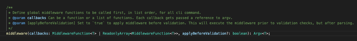 [@types/yargs] .middleware() accepts async functions as well, but the typings don't show this ...