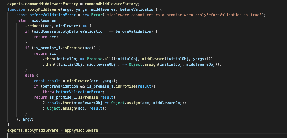 [@types/yargs] .middleware() accepts async functions as well, but the typings don't show this ...