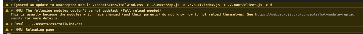 Hot Reloading Does Not Work For Html Templates · Issue 357 · Nuxt Modulestailwindcss · Github