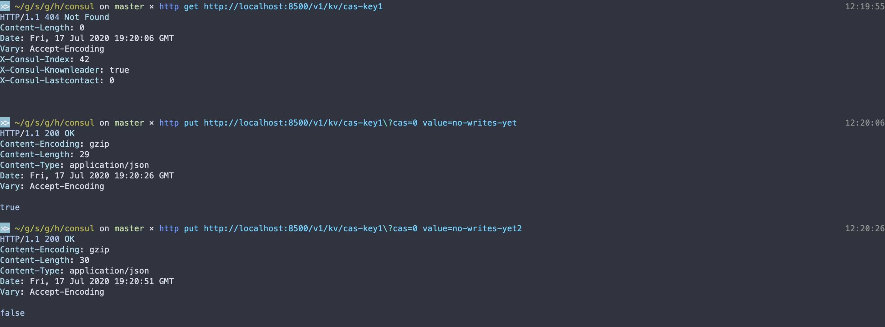 CAS behavior of CLI does not match HTTP API · Issue #8330 · hashicorp/consul · GitHub