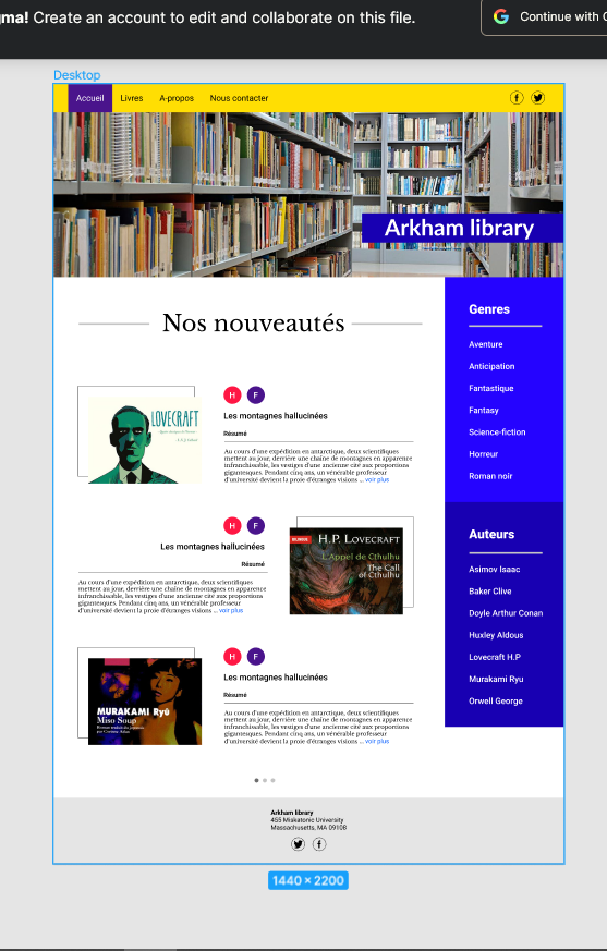 GitHub - Belkacem-Selim/Arkham-Library: Intégration maquette