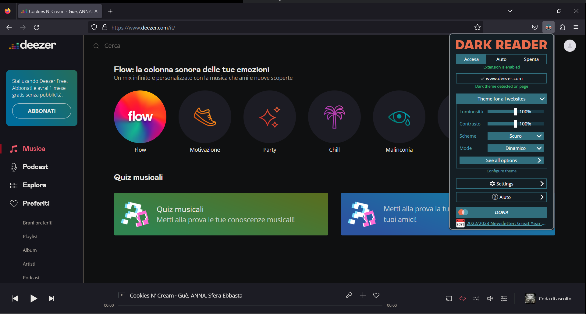 [Broken Website] Deezer dark theme detected but still apply the Darkreader theme · Issue #10732 ...