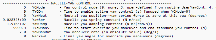 Nacelle Yaw control for repositioning of IEA-15MW · Issue #1638 · OpenFAST/openfast · GitHub