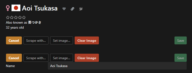 Bug Report The Buttons In Performers Edit Page Incorrect Location · Issue 3472 · Stashapp 