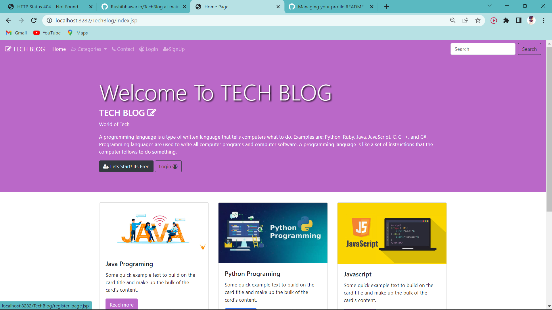 GitHub - Rushibhawar/Rushibhawar.io: A java based tech blog web application which allows user to ...