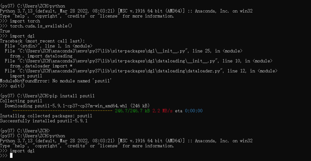 There Are Something Strange When I Import Dgl Which Says Modulenotfounderror No Module Named