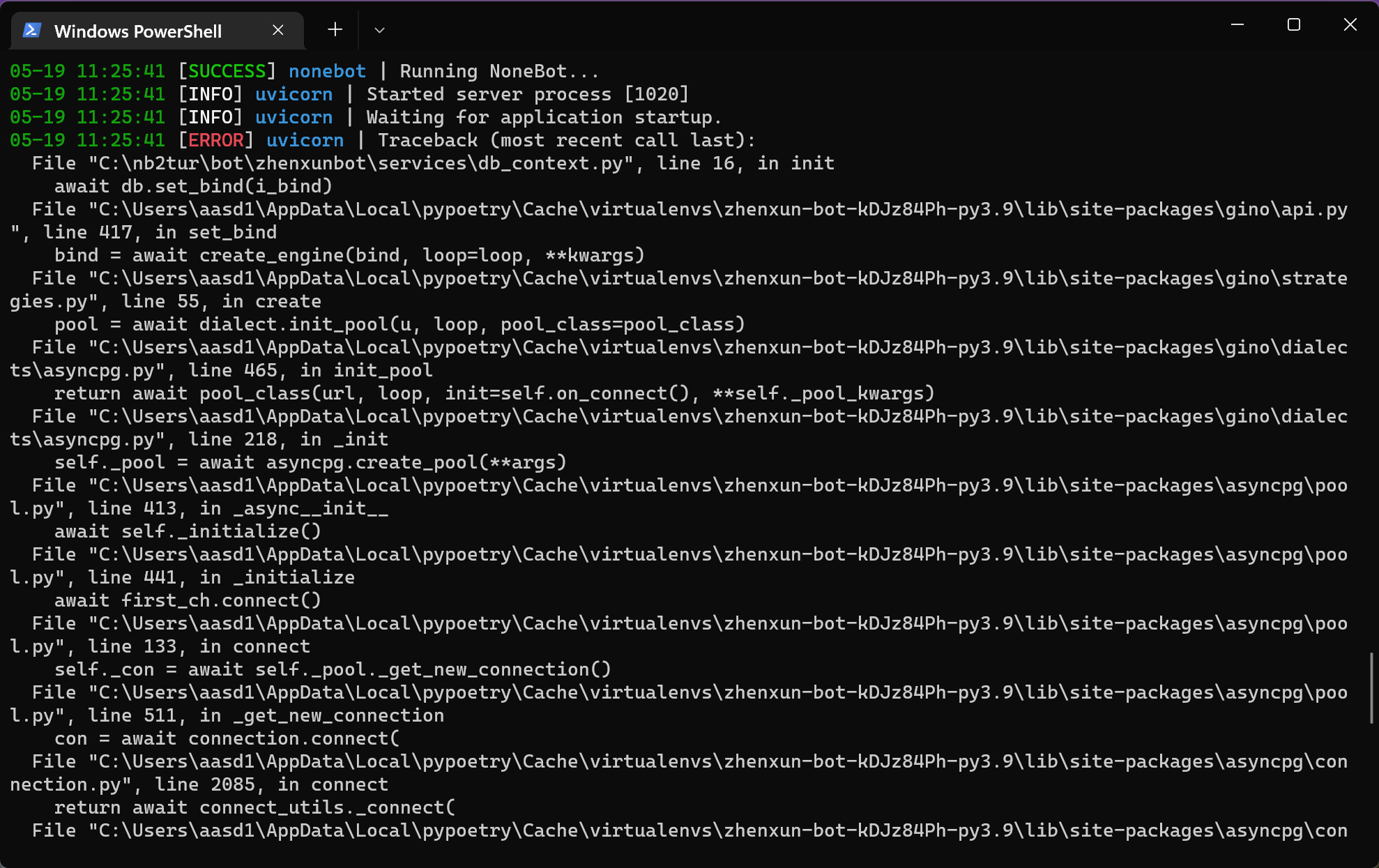 真寻BOT打开时 连线数据库错误 · Issue #323 · zhenxun-org/zhenxun_bot · GitHub