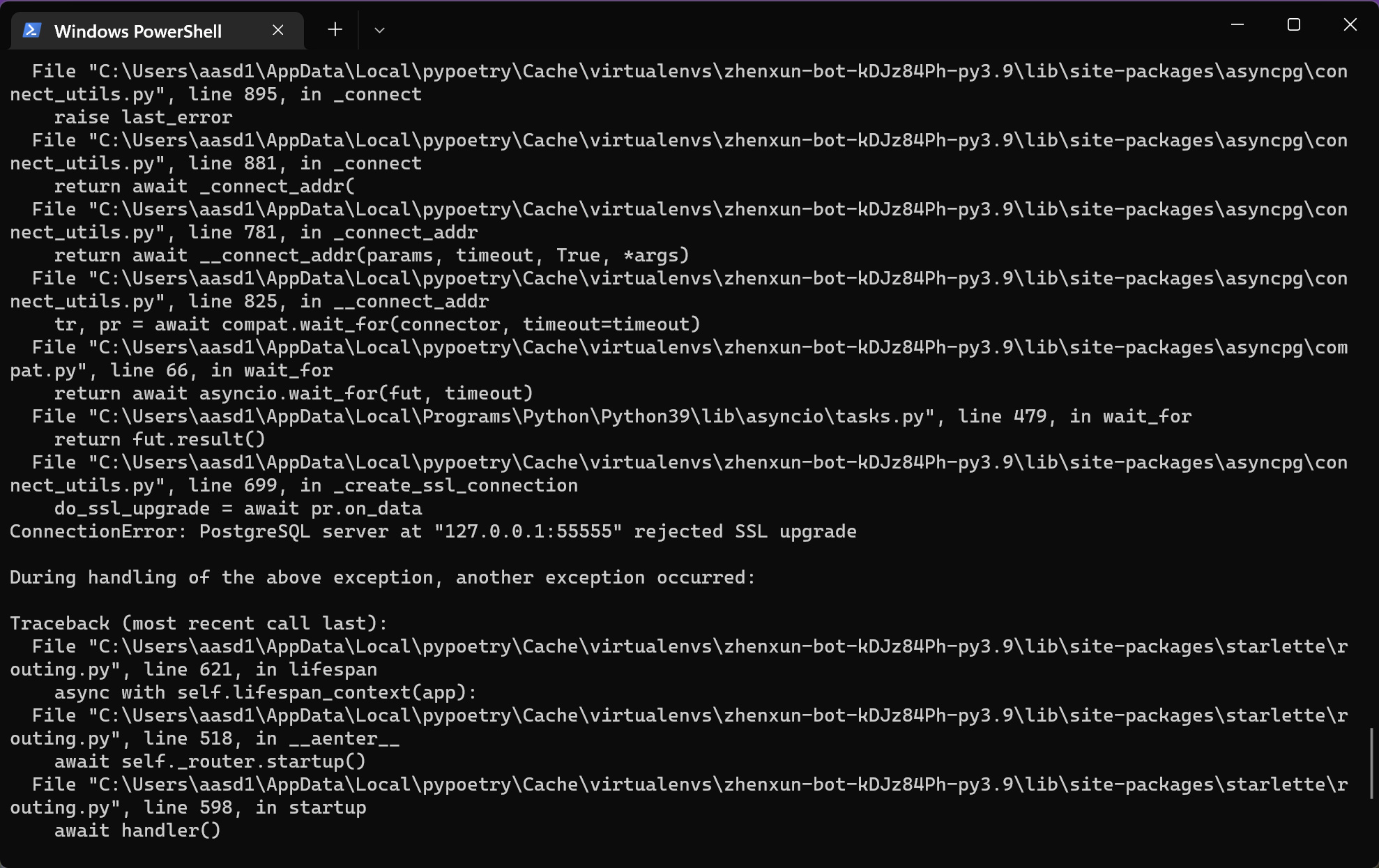 真寻BOT打开时 连线数据库错误 · Issue #323 · zhenxun-org/zhenxun_bot · GitHub
