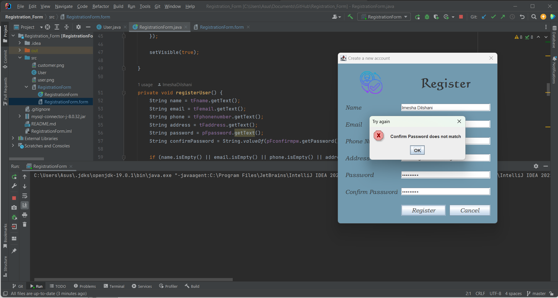 GitHub - ImeshaDilshani/Registration_Form: Registration Form project is a web application which ...