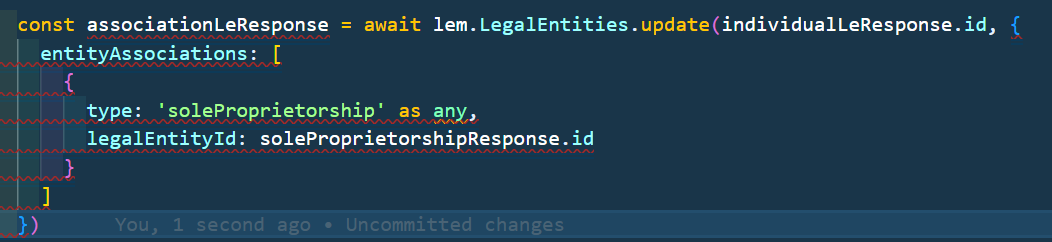 Type issues from creating Legal Entity Association for soleProprietorship [Type Missing] · Issue ...