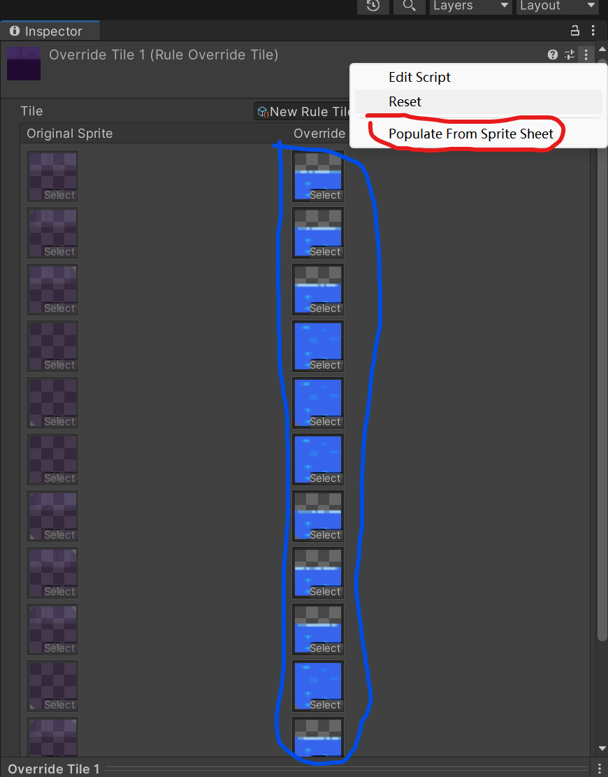 PopulateRuleOverideTileWizard can't work right · Issue #375 · Unity-Technologies/2d-extras · GitHub
