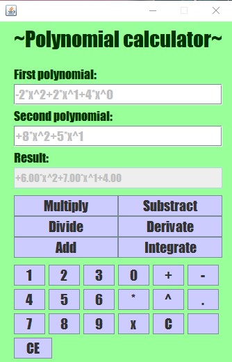 GitHub - SzekelyMariaRobertha/Polynomial-Calculator