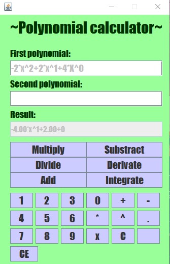 GitHub - SzekelyMariaRobertha/Polynomial-Calculator