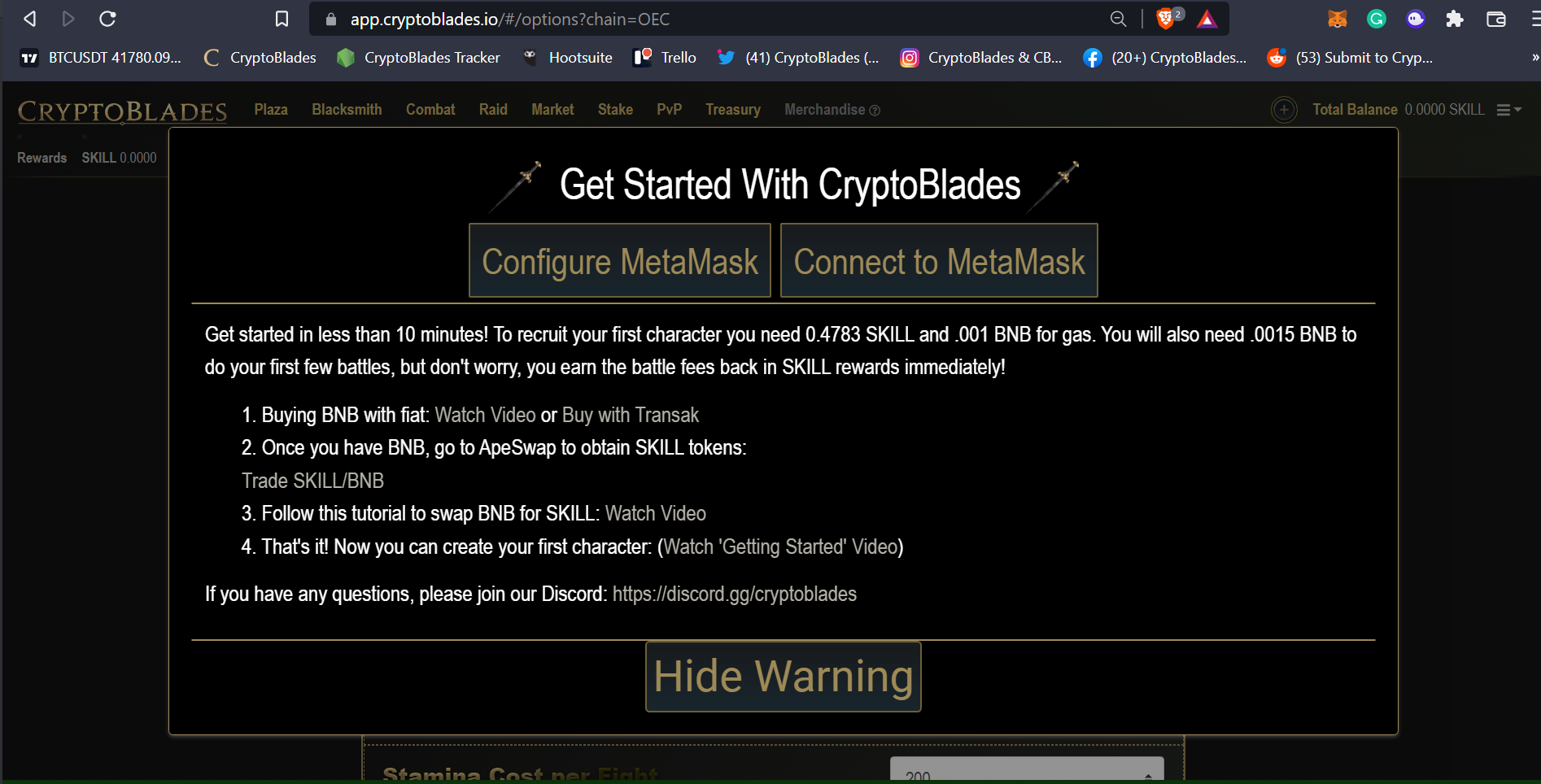 Adding videos in the warning wallet scene · Issue #1055 · CryptoBlades/cryptoblades · GitHub