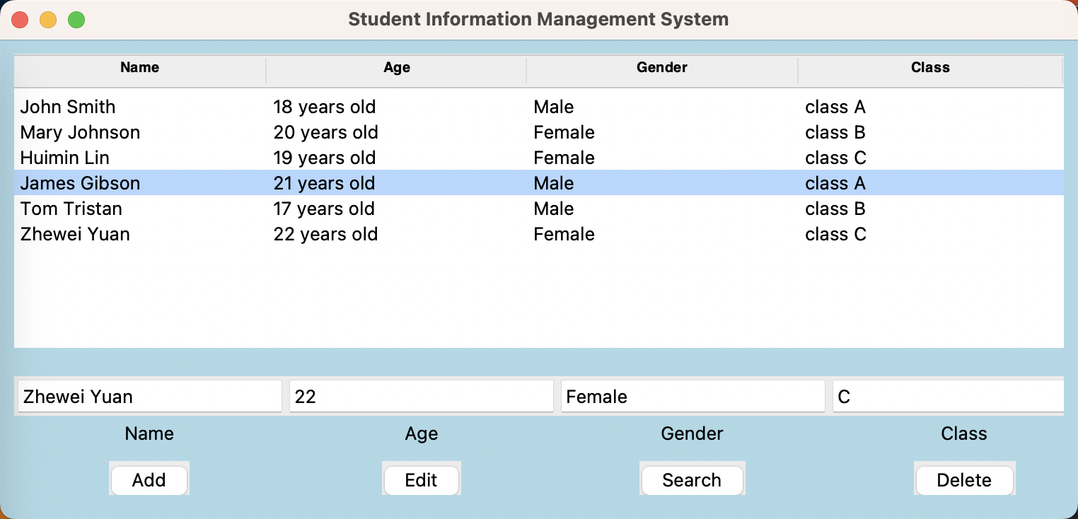 Github Linhuimin007 Student Information Management System
