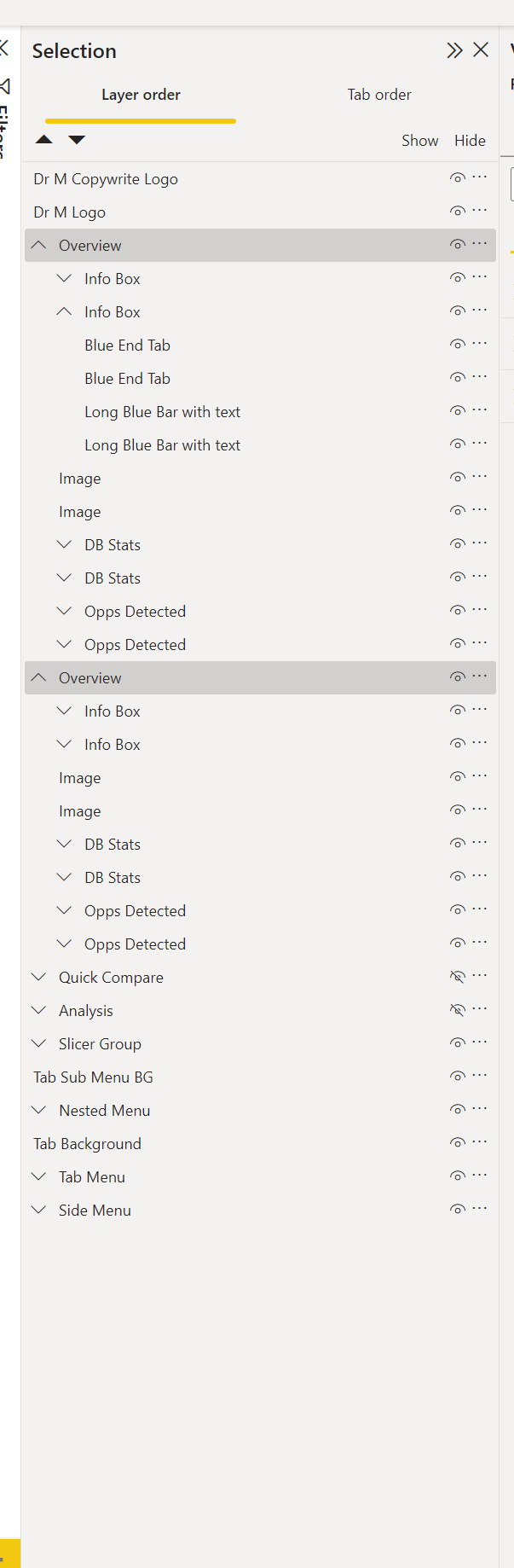 After recompiling from the source control repository, items in the Selection pane are duplicated ...