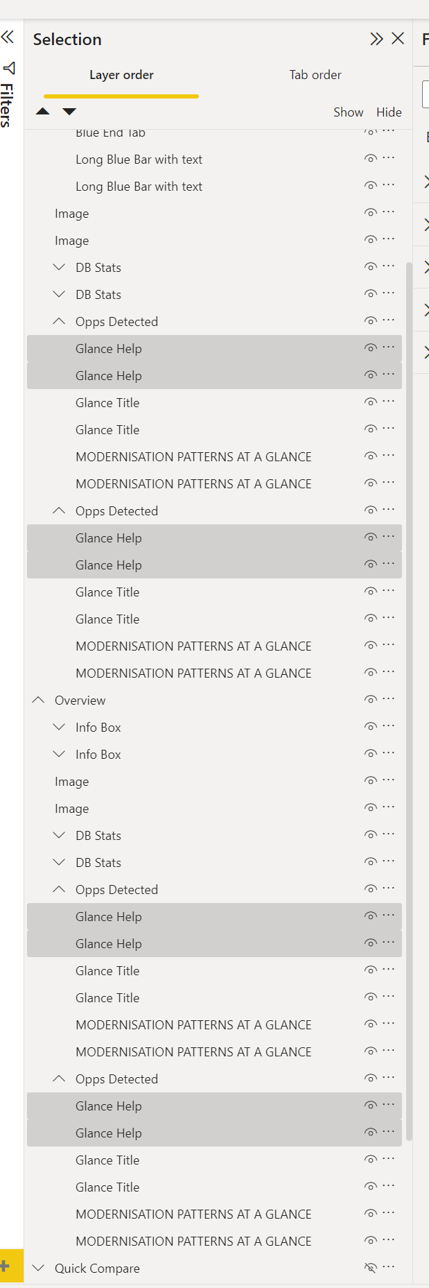 After recompiling from the source control repository, items in the Selection pane are duplicated ...