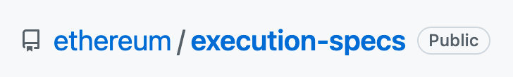 Change repository name to "Execution Layer Specification" · Issue #440 · ethereum/execution ...