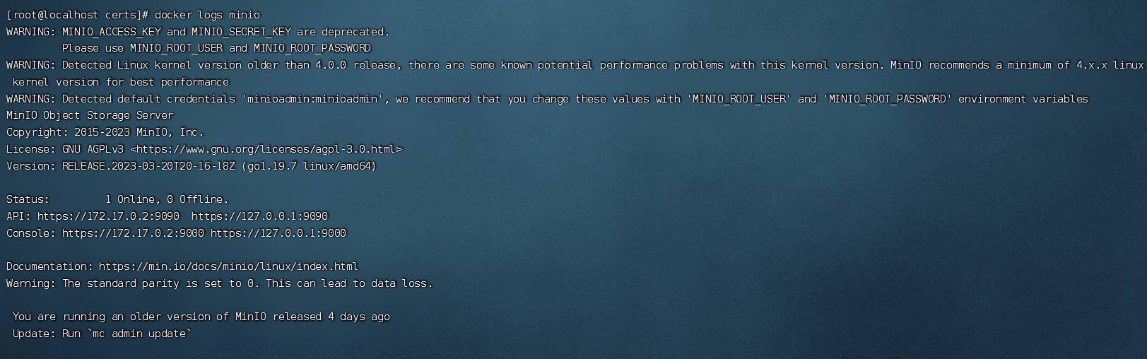 mc: Unable to restart the server. S3 API Requests must be made to API port. · Issue #4523 ...