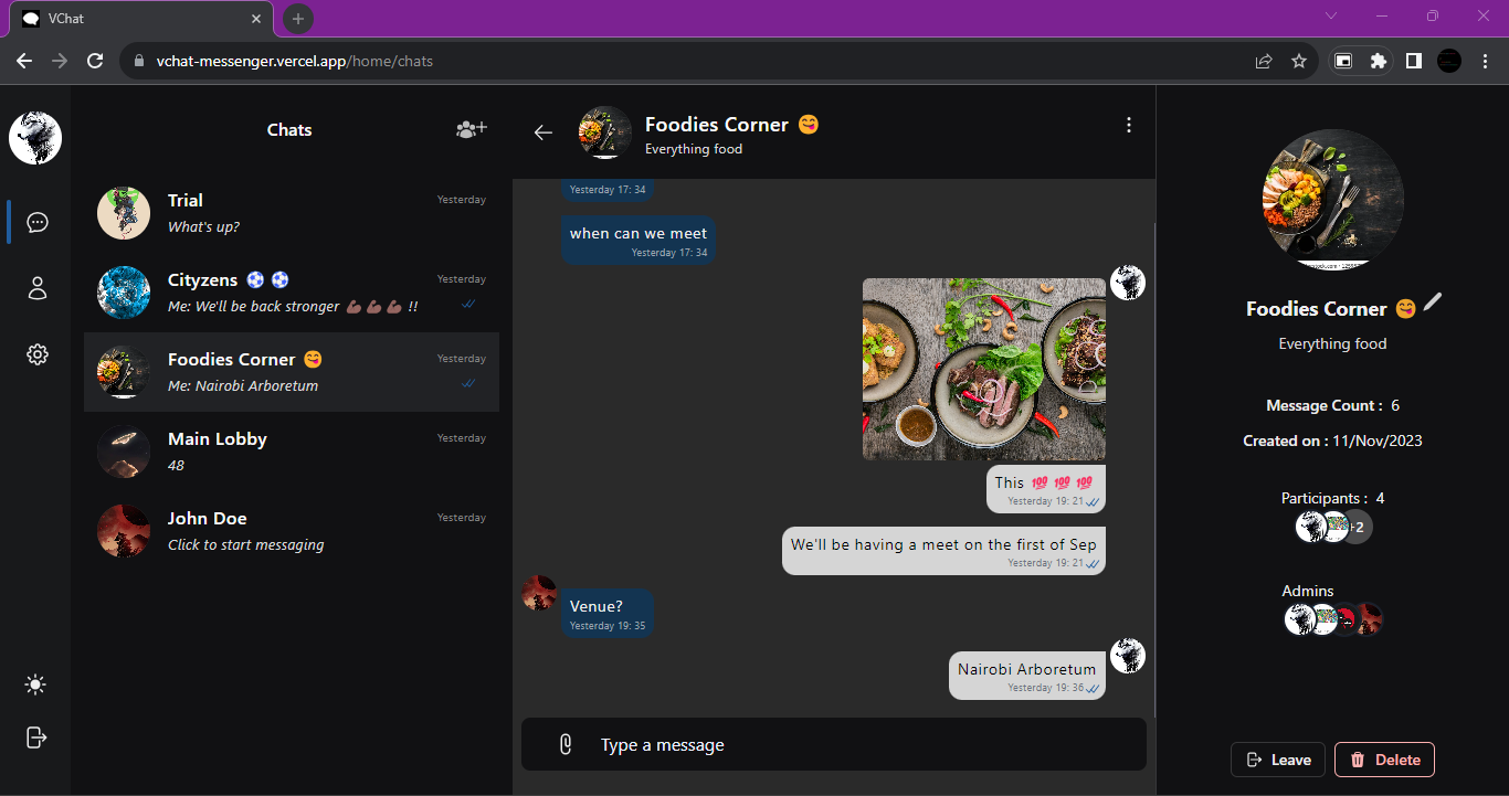 GitHub - VincentMukuna/vchat: A chat application