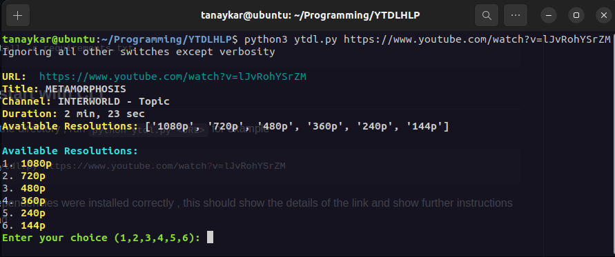 GitHub - Tanay-Kar/ytdl: A YouTube Downloader with module and CLI functionality to download ...